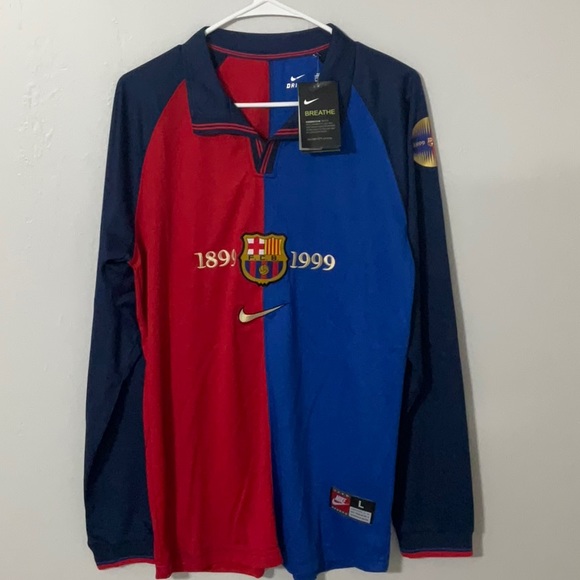 Nike | Shirts | Fc Barcelona Rivaldo 999 Mens Dryfit Jersey | Poshmark